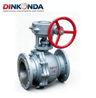 China DINKONDA GLOBAL Power Plants Special Q41F Series PN16, PN25, PN40 Floating Ball Structure Manual Cast Steel/stainless Steel Flange Straight Through Ball Valve for sale