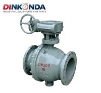 China DINKONDA GLOBAL Power Plants Special Q47F/Q347F/Q647F/Q947F Series Worm Gear Reduction Manual Drive Fixed Ball, Floating Seat Straight Through Ball Valve for sale