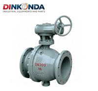 China DINKONDA GLOBAL Power Plants Special Q47F/Q347F/Q647F/Q947F Series Worm Gear Reduction Manual Drive Fixed Ball, Floating Seat Straight Through Ball Valve for sale