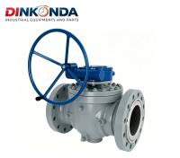China DINKONDA GLOBAL Power Plants Special Worm Gear 90 ° Rotation Reduction Manual Mechanism WCB Carbon Steel Valve Body, PTFE Soft Seal/metal Hard Seal, Top Mounted Fixed Ball Valve for sale