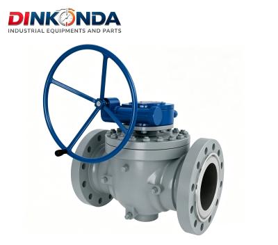 China DINKONDA GLOBAL Power Plants Special Worm Gear 90 ° Rotation Reduction Manual Mechanism WCB Carbon Steel Valve Body, PTFE Soft Seal/metal Hard Seal, Top Mounted Fixed Ball Valve for sale