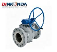 China DINKONDA GLOBAL Power Plants Special Worm Gear 90 ° Rotation Reduction Manual Mechanism WCB Carbon Steel Valve Body, PTFE Soft Seal/metal Hard Seal, Top Mounted Fixed Ball Valve for sale
