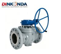 China DINKONDA GLOBAL Power Plants Special Worm Gear 90 ° Rotation Reduction Manual Mechanism WCB Carbon Steel Valve Body, PTFE Soft Seal/metal Hard Seal, Top Mounted Fixed Ball Valve for sale