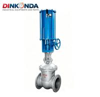 China DINKONDA GLOBAL Power Plants Special CZ6s40H Series Large Bore Pneumatic Actuator, Manual Side Mounted Handwheel, Rising Stem Wedge Gate Valve for sale