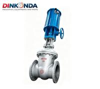 China DINKONDA GLOBAL Power Plants Special CZ6s40H Series Large Bore Pneumatic Actuator, Manual Side Mounted Handwheel, Rising Stem Wedge Gate Valve for sale