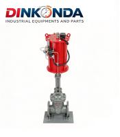 China DINKONDA GLOBAL Power Plants Special RQ Series Pneumatic Switch Gate Valve, WCB Cast Steel Flange Gate Valve With Straight Stroke Pneumatic Actuator for sale