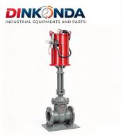 China DINKONDA GLOBAL Power Plants Special RQ Series Pneumatic Switch Gate Valve, WCB Cast Steel Flange Gate Valve With Straight Stroke Pneumatic Actuator for sale