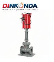 China DINKONDA GLOBAL Power Plants Special RQ Series Pneumatic Switch Gate Valve, WCB Cast Steel Flange Gate Valve With Straight Stroke Pneumatic Actuator for sale