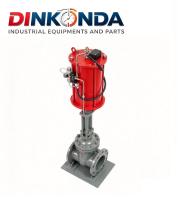 China DINKONDA GLOBAL Power Plants Special RQ Series Pneumatic Switch Gate Valve, WCB Cast Steel Flange Gate Valve With Straight Stroke Pneumatic Actuator for sale