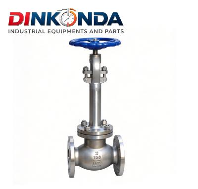 China DINKONDA GLOBAL Power Plants Special Class150LB~Class600LB Flange Connection American Standard Low-temperature Extended Long Neck Valve Cover Globe Valve,One-way Shut-off Valve for sale