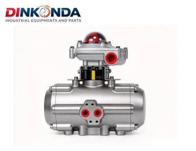 China DINKONDA GLOBAL Power Plants Special SUS316 Double Acting Pneumatic Angular Stroke Driven Pneumatic Actuator With Feedback Valve Position Signal Transmitter Limit Switch Box for sale