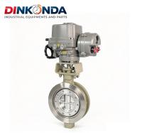 China DINKONDA GLOBAL Power Plants Special DN50-DN600 WCB Cast Steel/stainless Steel Clamp Type Multi-level Metal Hard Seal Electric Butterfly Valve for sale