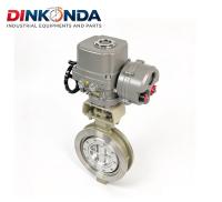 China DINKONDA GLOBAL Power Plants Special DN50-DN600 WCB Cast Steel/stainless Steel Clamp Type Multi-level Metal Hard Seal Electric Butterfly Valve for sale