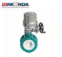 China DINKONDA GLOBAL Power Plants Special DN50-DN500 WCB Cast Steel Super Corrosive Medium Lining PTFE Automatic Control Valve Flange Electric Butterfly Valve for sale