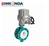 China DINKONDA GLOBAL Power Plants Special DN50-DN500 WCB Cast Steel Super Corrosive Medium Lining PTFE Automatic Control Valve Flange Electric Butterfly Valve for sale