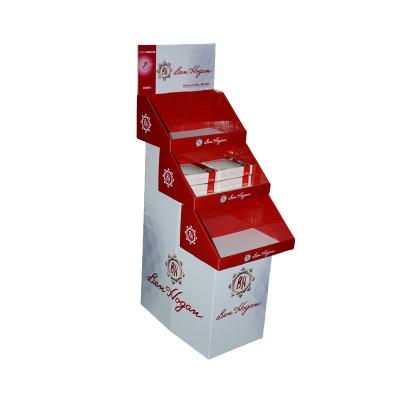 China Glossy / Matte Lamination Cardboard Stand Display Custom With Metal Hooks for sale