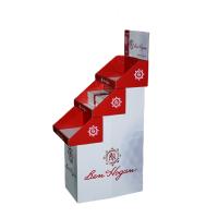 China Glossy / Matte Lamination Cardboard Stand Display Custom With Metal Hooks for sale