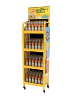 China 500lbs Capacity Metal Floor Display Stand Powder Coated With Five Iron Shelves for sale