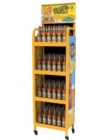China 500lbs Capacity Metal Floor Display Stand Powder Coated With Five Iron Shelves for sale