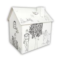 China Childrens Cardboard Playhouse EN71 Safety Certified White Cardboard Castle Playhouse for sale