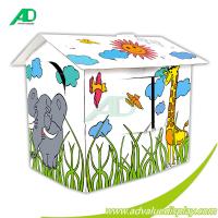 China Sturdy Coloring Cardboard Castle Playhouse For Kids Playtime for sale