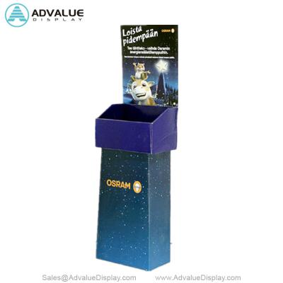 China UV / Glossy / Matte Cardboard Floor Displays Retail Make Up Display Stand for sale