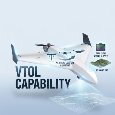 China Electric Brushless Motor M.07 VTOL Fixed-Wing Electric Mapping UAV 1328mm Wingspan 2.5kg Payload 2576m Ceiling for sale