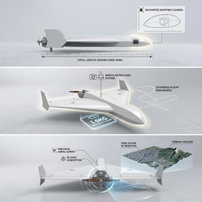 China Electric Brushless Motor M.08 VTOL Fixed-Wing Electric Mapping UAV 1303mm Wingspan 1.5kg Payload 2172m Ceiling for sale