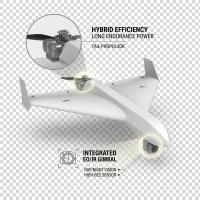 China Hybrid Gasoline-Electric H.04 VTOL Fixed-Wing Hybrid Surveillance UAV 3207mm Wingspan 13.0kg Payload 3881m Ceiling for sale