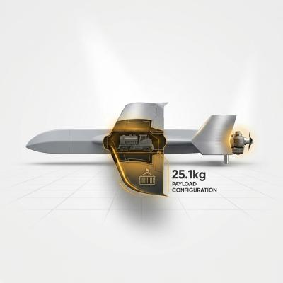 China Gasoline Engine G.01 VTOL Fixed-Wing Heavy-Lift Gasoline UAV 3706mm Wingspan 25.1kg Payload 3738m Ceiling for sale