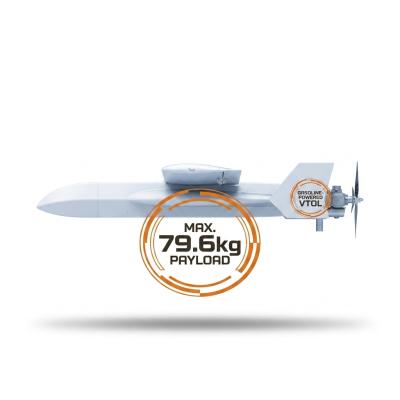 China Gasoline Engine G.04 VTOL Fixed-Wing Heavy-Lift Gasoline UAV 3557mm Wingspan 79.6kg Payload 4291m Ceiling for sale
