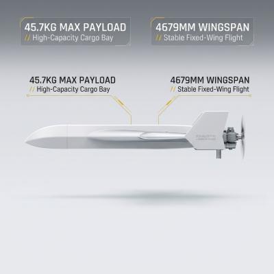 China Gasoline Engine G.10 VTOL Fixed-Wing Heavy-Lift Gasoline UAV 4679mm Wingspan 45.7kg Payload 4285m Ceiling for sale