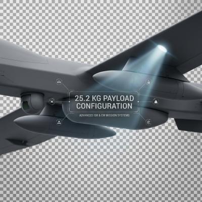 China Gasoline Engine E.03 VTOL Fixed-Wing Long-Endurance ISR UAV 4185mm Wingspan 25.2kg Payload 7170m Ceiling for sale