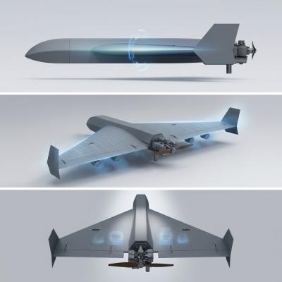 China Gasoline Engine E.10 VTOL Fixed-Wing Long-Endurance ISR UAV 4851mm Wingspan 29.7kg Payload 6824m Ceiling for sale