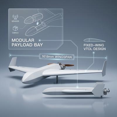 China Electric / Hybrid S.09 VTOL Fixed-Wing Special Mission VTOL UAV 1618mm Wingspan 19.6kg Payload 5138m Ceiling for sale