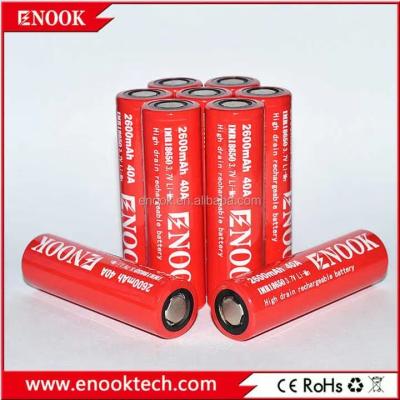 China Enook high discharge rate 18650 rechargeable battery 2600mah 20A  battery cell 3.7V for sale