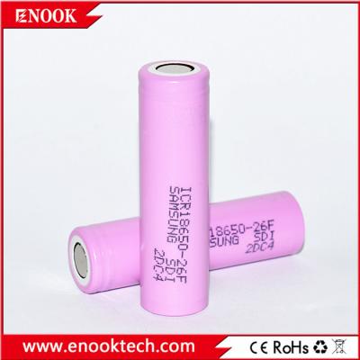 China ICR18650 2200 mAh samsung-26F 3.7V Rechargeable Lithium Ion Battery With High Discharge Rate for sale
