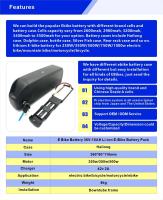 China High-Performance E Bike Battery for Hailong Case 250w/350w/500w Motor Black for sale