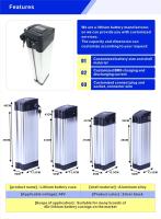 China E Bike Silver Fish Lithium Battery Pack Recommended For 23 ± 5°C Storage Temperature for sale