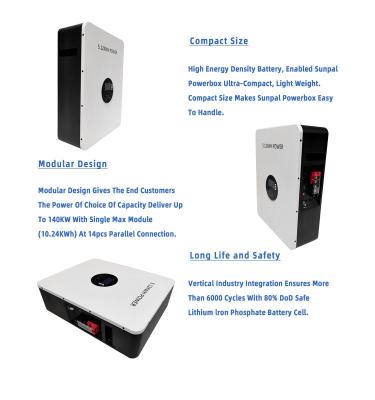 China 5.12kWh Single Battery Home Energy Storage Battery LiFePO4 with 6000 Cycle Life for sale