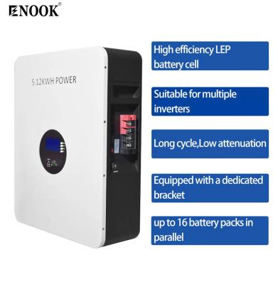 China Hot Selling in European Market 51.2V 100AH 5.12KWH Lifepo4 Battery Energy Storage Battery for Home for sale