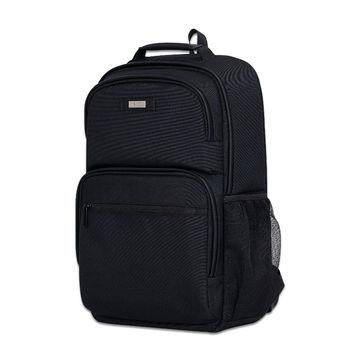 China Water Resistant REPET Business Laptop Backpack 16 inch Nylon PU Leather 750g for sale