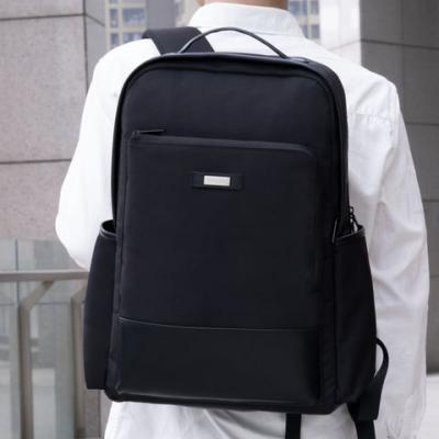 China RPET Waterproof Business Laptop Backpack 15.6 Inch Black Eco Friendly PU Leather for sale