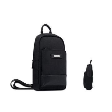 China Water Resistant Nylon PU Leather Crossbody Sling Bag 10 Inch 250g Lightweight Travel Hiking for sale