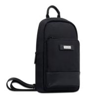 China Customized Unisex Business Sling Bag Water Resistant 10 Inch Nylon PU Leather Daypack for sale