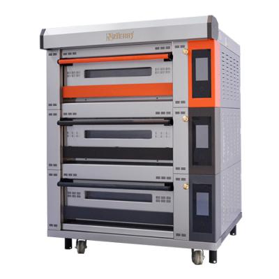 China 6 Trays 9 Trays Electric Bread Oven Commercial Bakery Oven With 3 Decks for sale