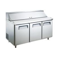 China Pizza 3 Door Undercounter Freezer Stainless Steel Commercial Worktop Freezer for sale
