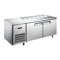 China 1.2m 1.5m 3 Door Pizza Prep Fridge Bar Salad Refrigerated Prep Tables for sale