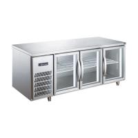 China Customization Glass Door Undercounter Freezer 0.9m 1.8m Refrigerated Prep Counter for sale