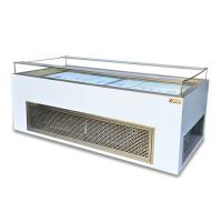 China Middle Island Display Freezer Marble Countertop Commercial Island Freezer for sale